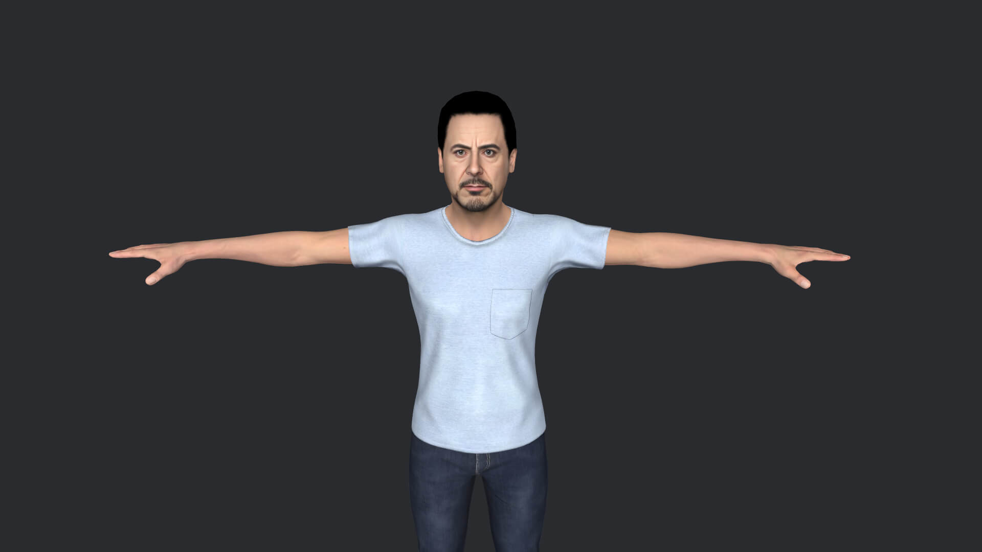 Robert Downey Jr Realistic Full Body Fully Rigged Character - 3D Model ...