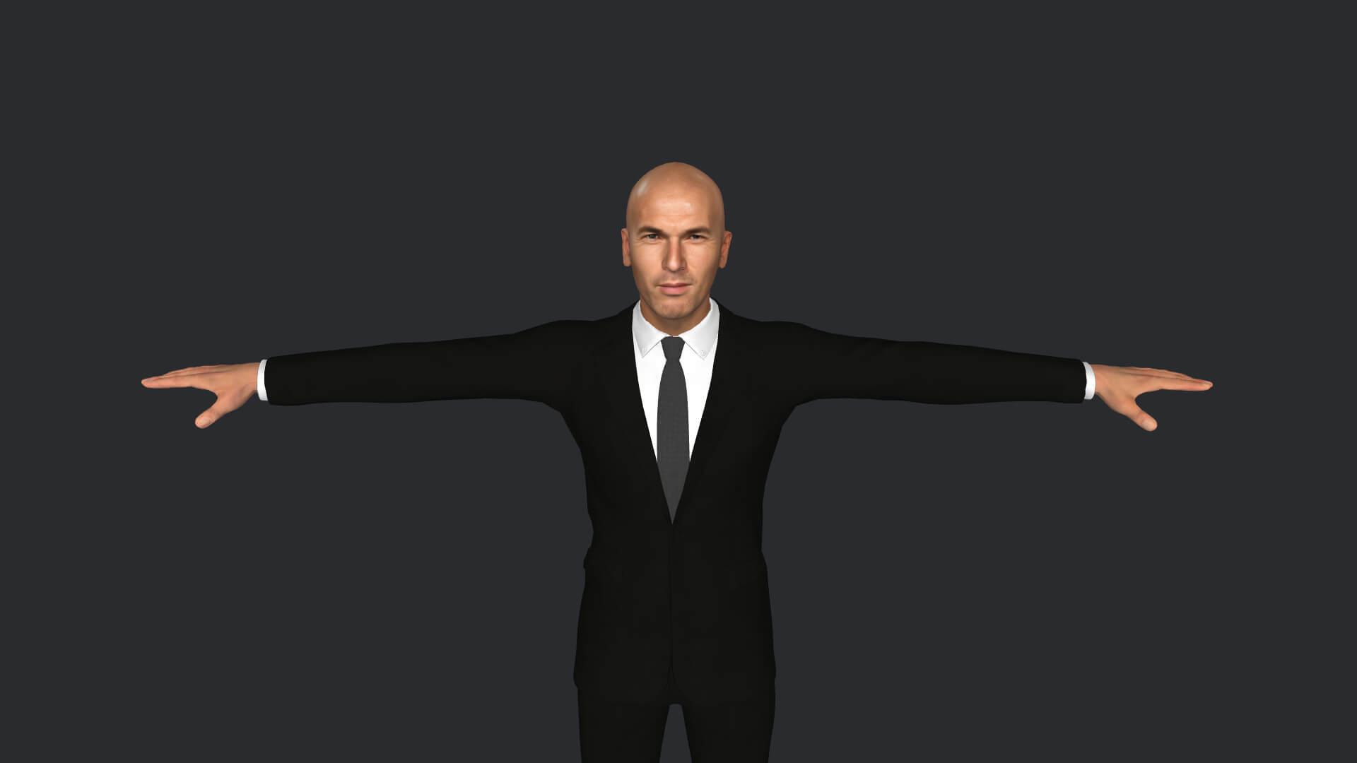 Zinedine Zidane Full Body Fully Rigged Character - 3D Model by meta avatars