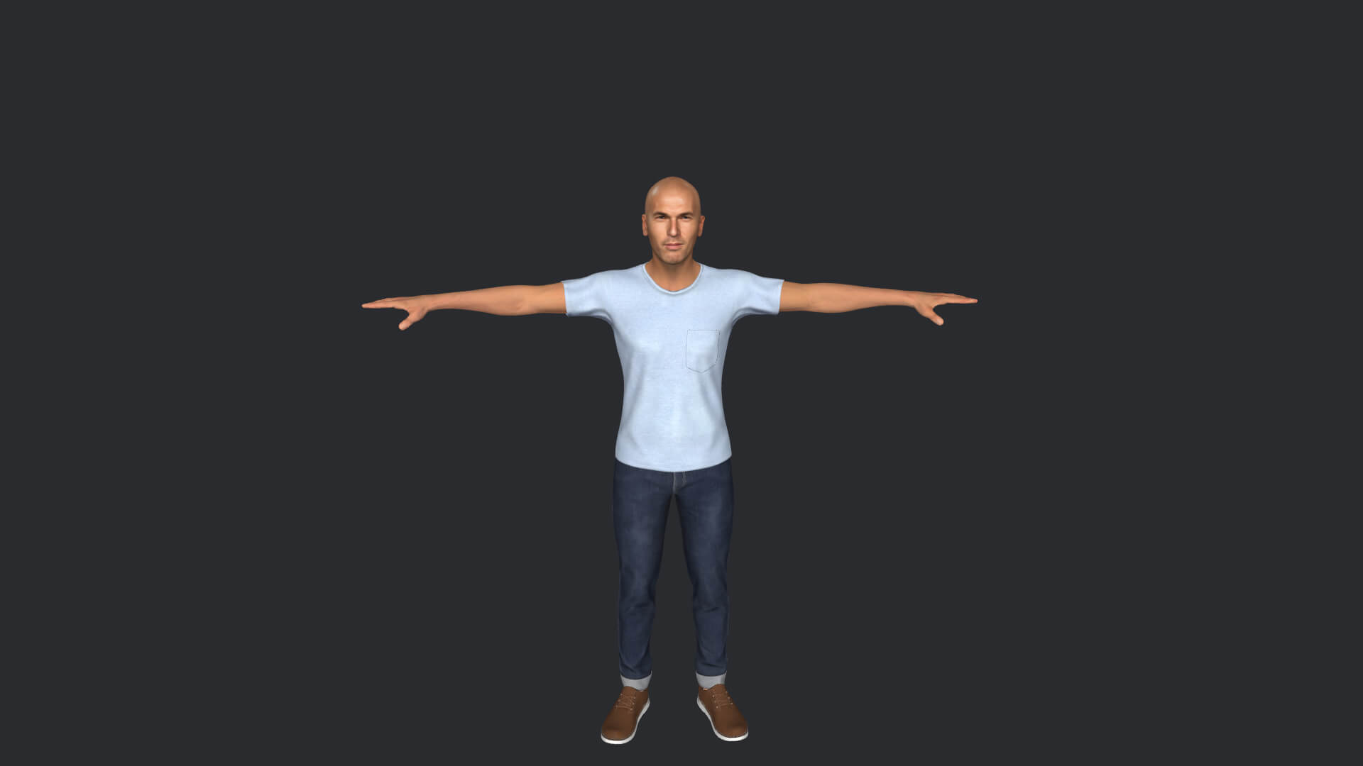Zinedine Zidane Full Body Fully Rigged Character - 3D Model by meta avatars