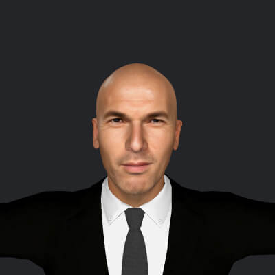 Zinedine Zidane Full Body Fully Rigged Character - 3D Model by meta avatars
