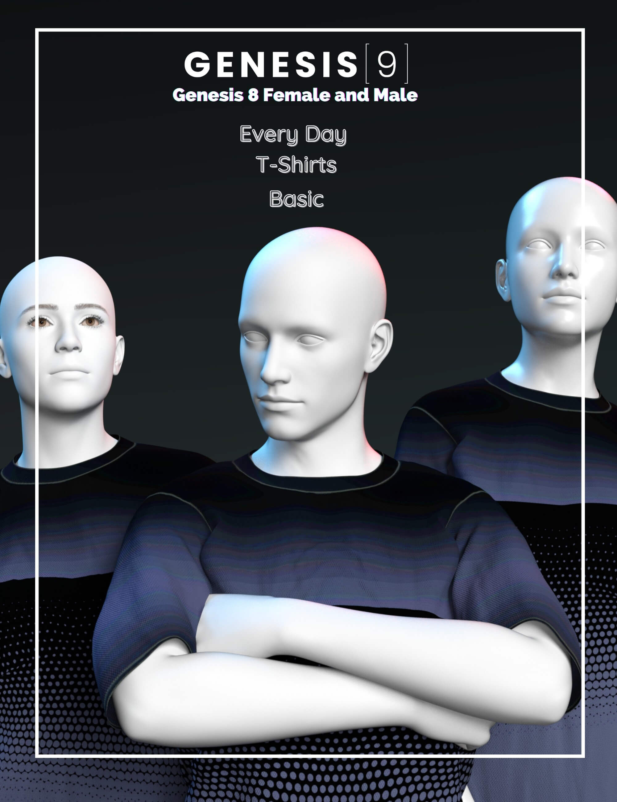 DForce Basic T-Shirt for Genesis 8 and 9 Daz Content by metagenesis