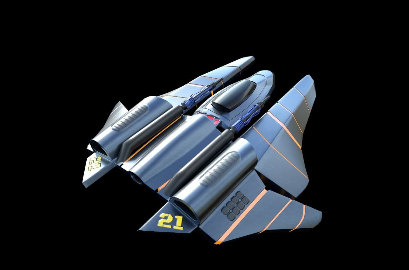 AlphaOne Space Ship - 3D Model by metalfreakqx