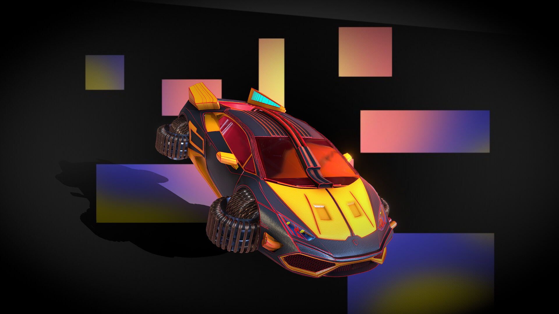 Cyberpunk Hover Car - Stylized 3D Model by metalfreakqx