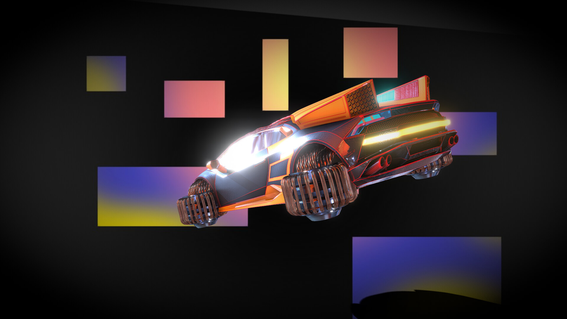 Cyberpunk Hover Car - Stylized 3D Model by metalfreakqx