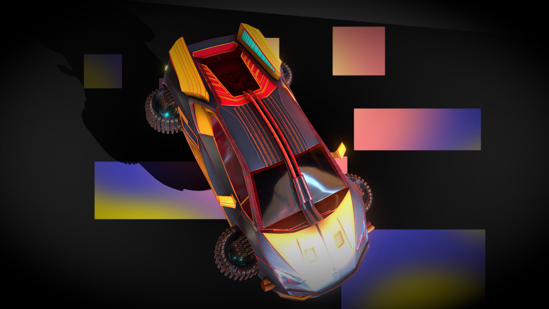 Cyberpunk Hover Car - Stylized 3D Model by metalfreakqx