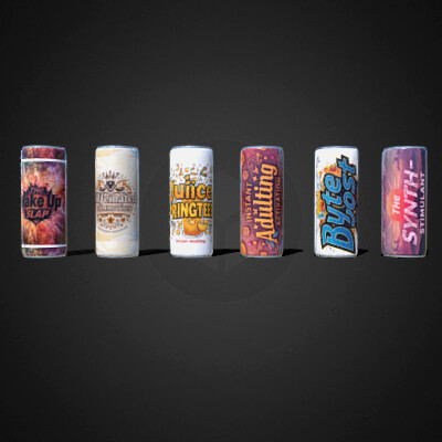 Fun-Branding Energy Drinks Pack 3D Model by metalfreakqx