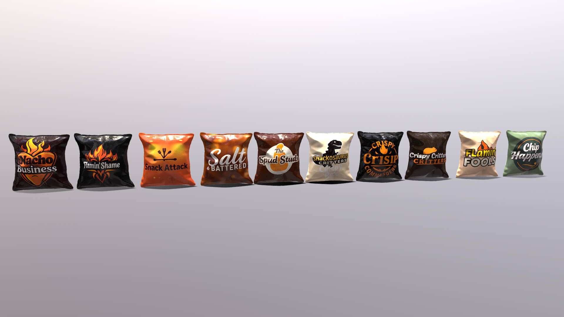 Funny Chip Bag 3D Model Pack by metalfreakqx
