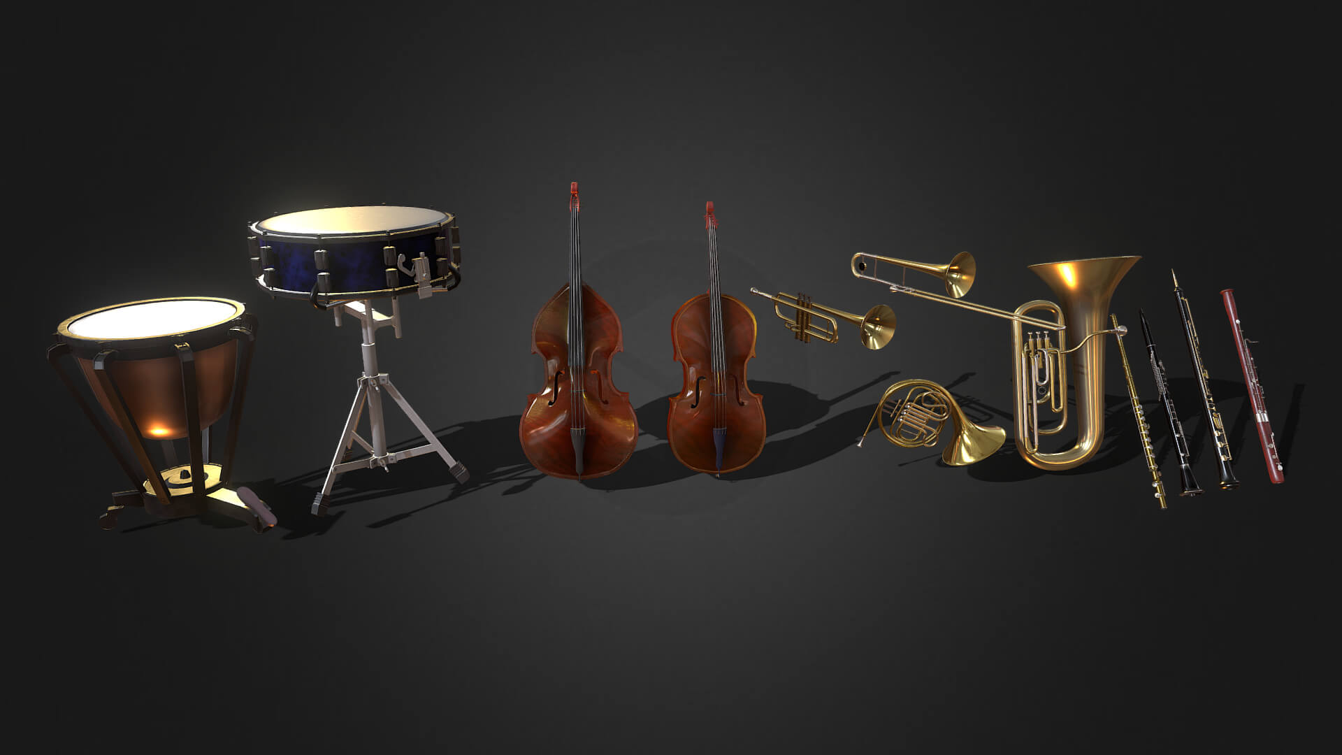 Orchestra Instrument Pack - 3D Model by metalfreakqx