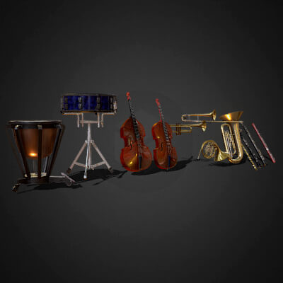 Orchestra Instrument Pack - 3D Model by metalfreakqx