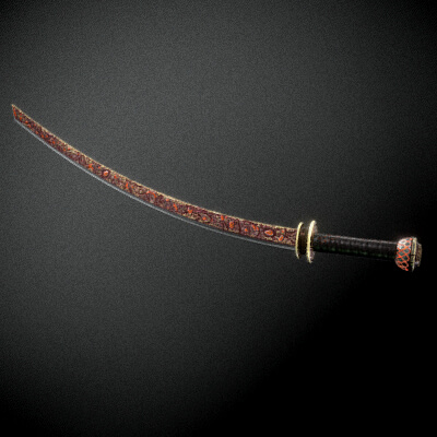 Ornate Curved Sword - 3D Model by metalfreakqx