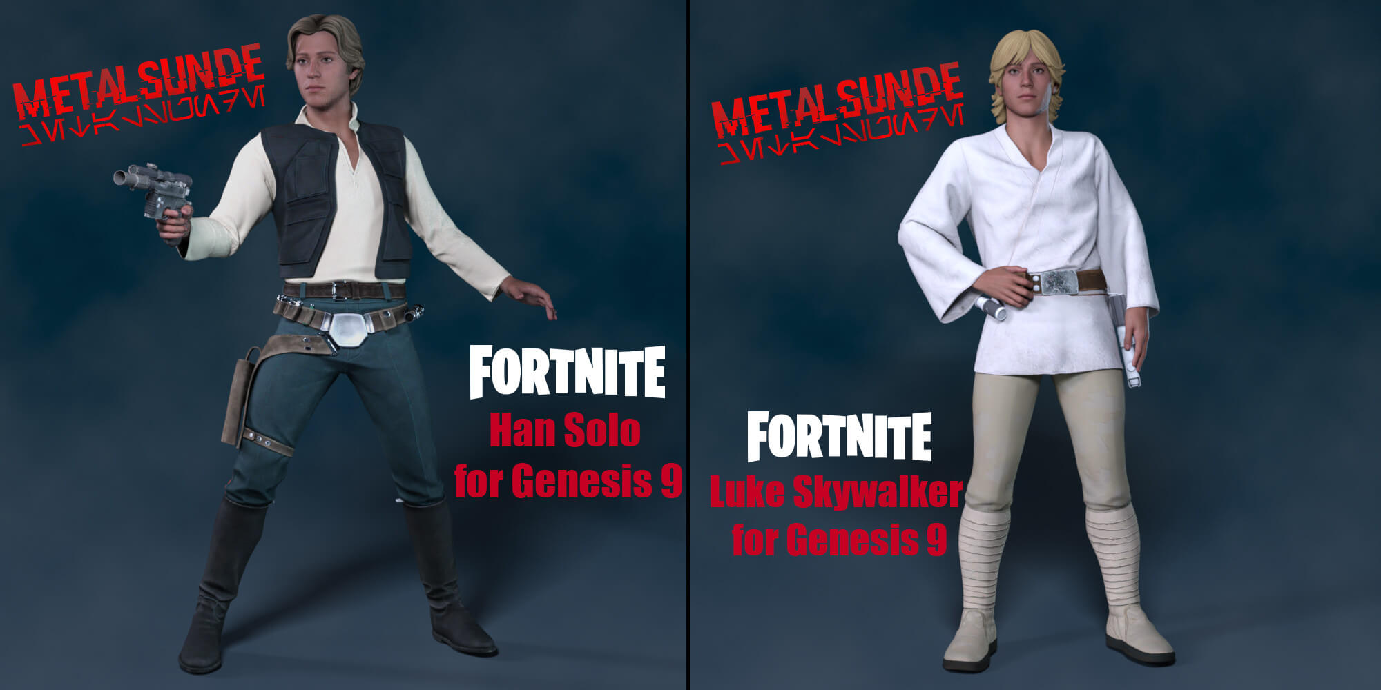 Promo for Fortnite Luke Skywalker and Han Solo for Genesis 9