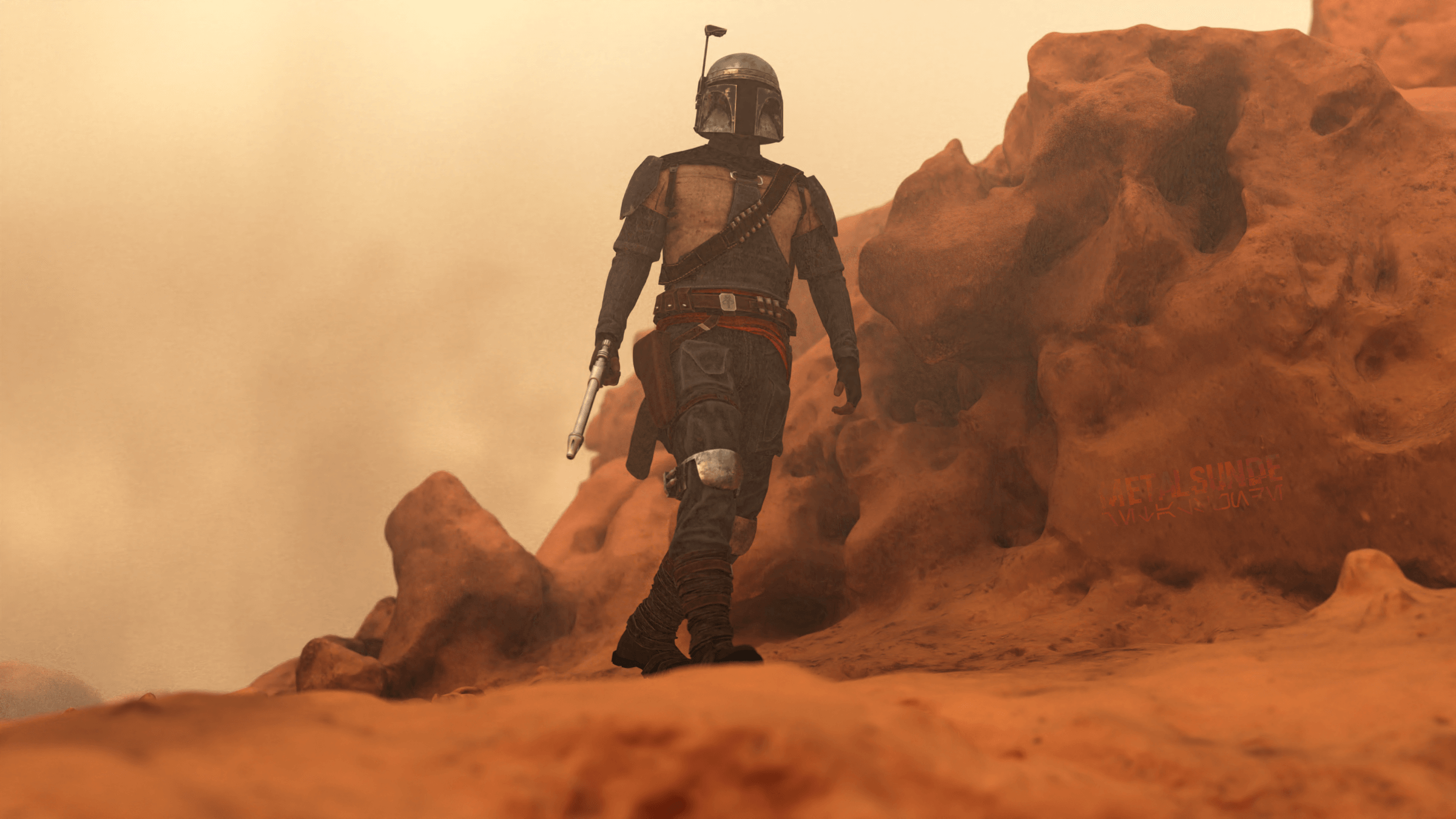 Young Boba Fett on Geonosis 3D Render, Digital Art by MetalSunde
