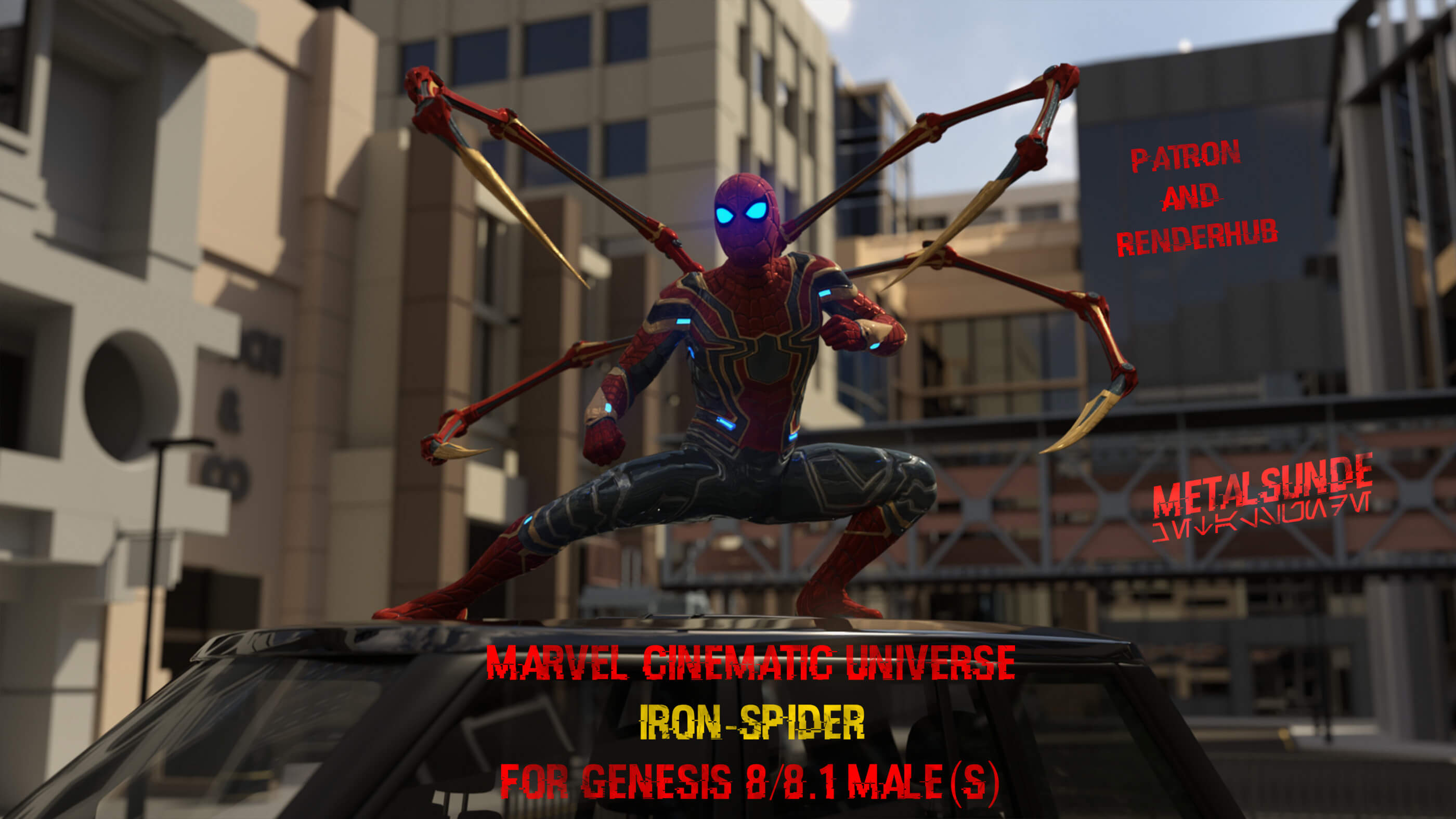 MCU Iron-Spider Suit for Genesis 8/8.1 Male Daz Content by MetalSunde