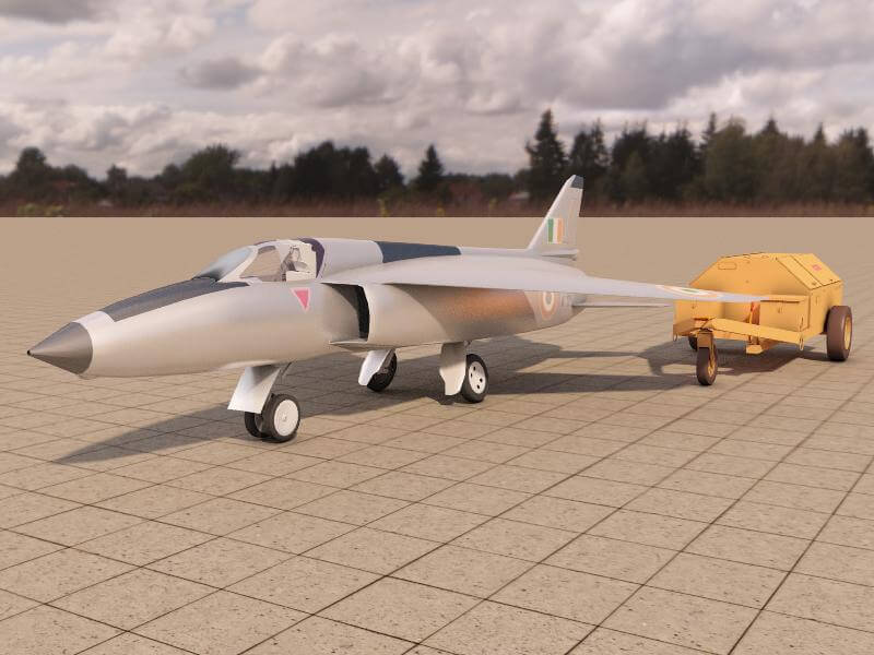 indian airforce HAL Ajeet (foland Gnat) 3D Render by mfarooqhayat