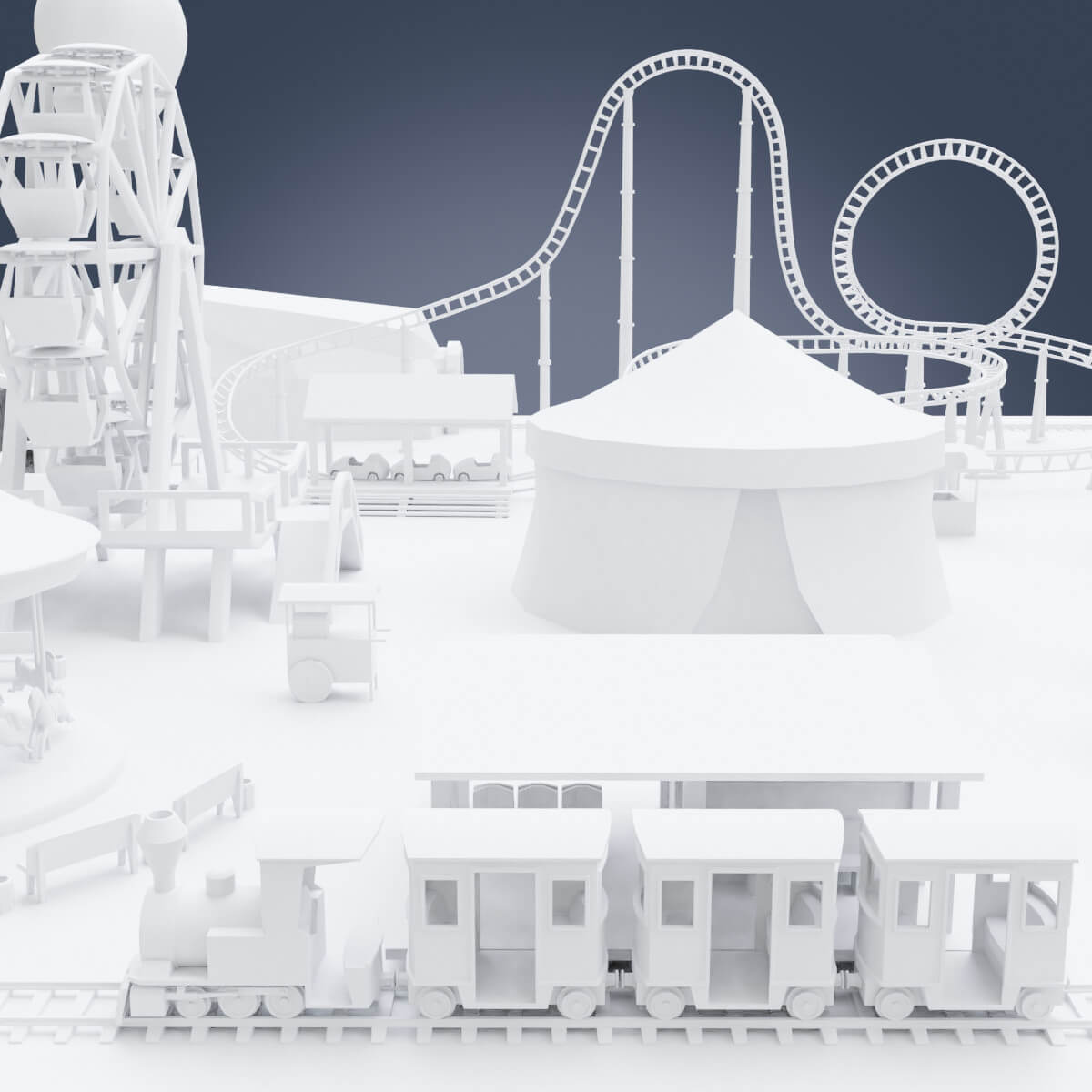 Amusement Park - 3D Model by mg53