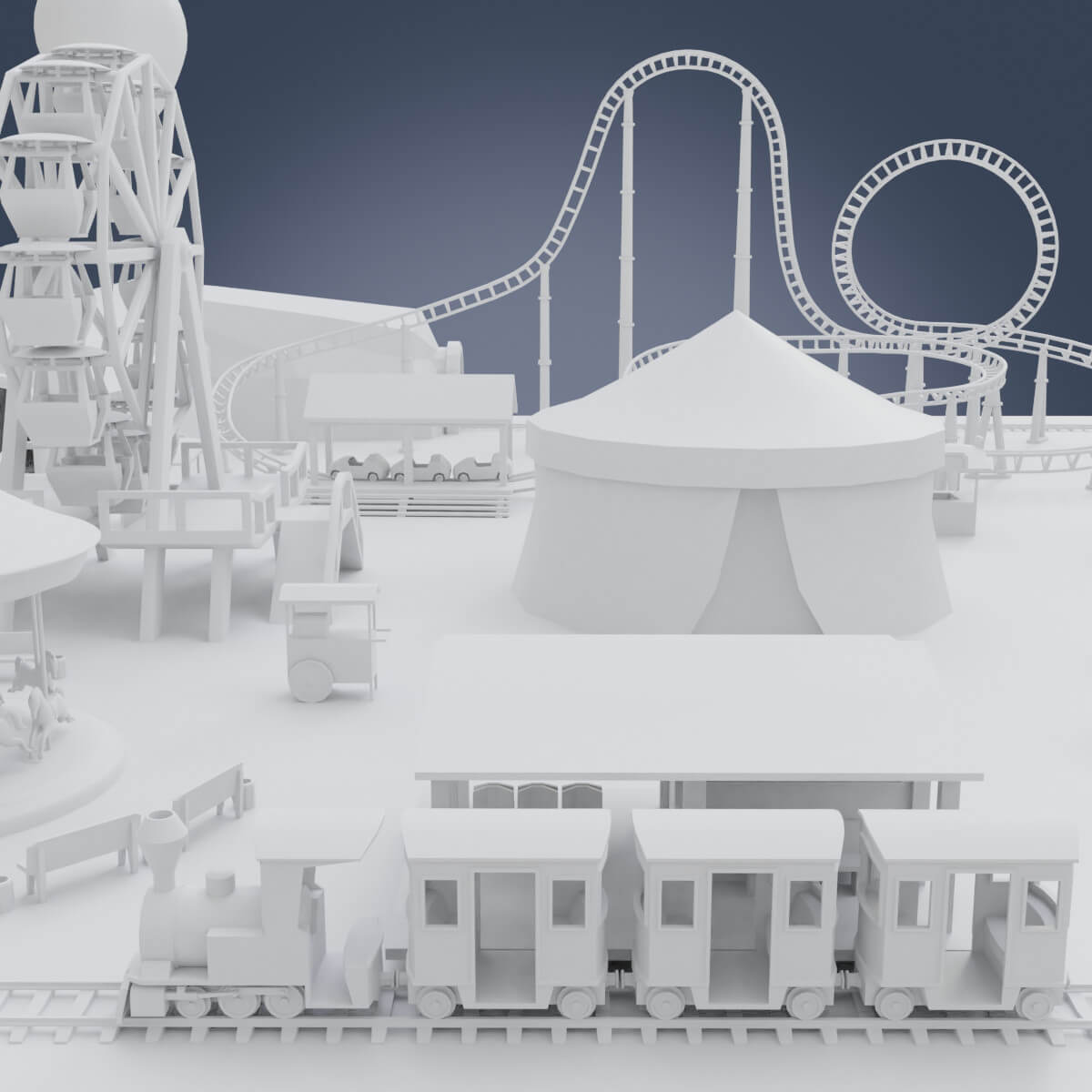 Amusement Park - 3D Model by mg53