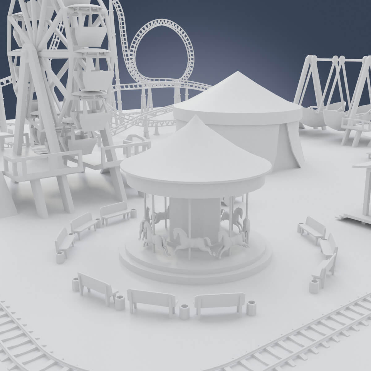 Amusement Park - 3D Model by mg53