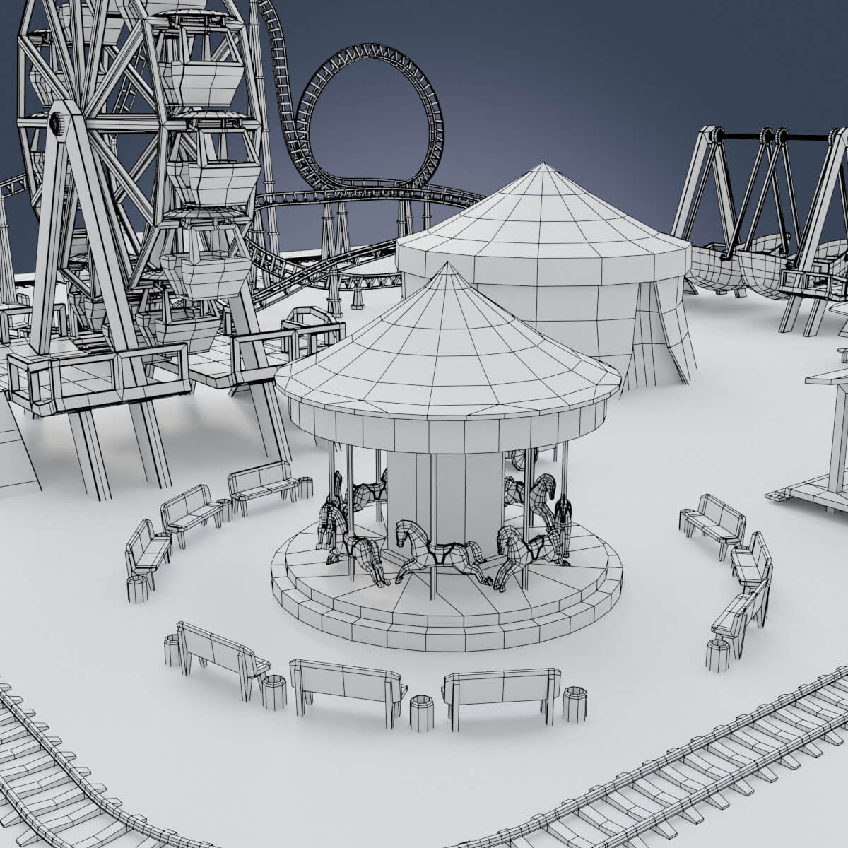 Amusement Park - 3D Model by mg53