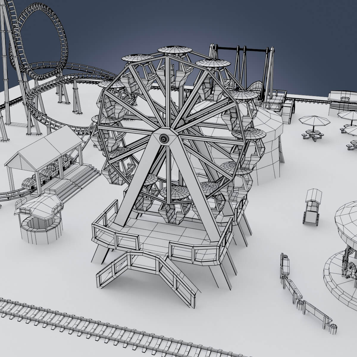 Amusement Park - 3D Model by mg53