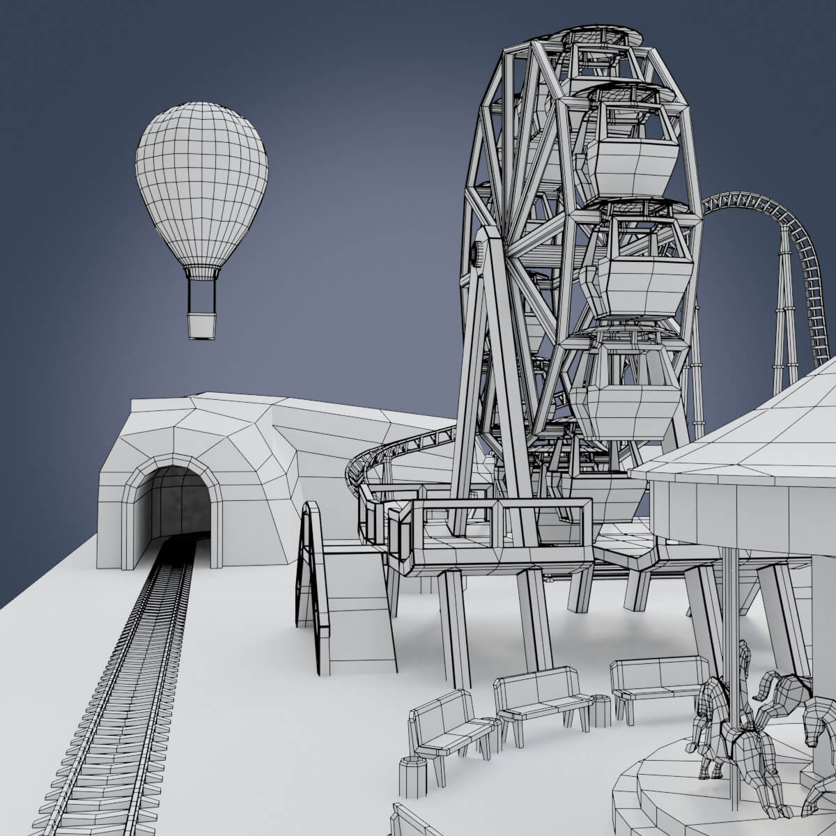 Amusement Park - 3D Model by mg53