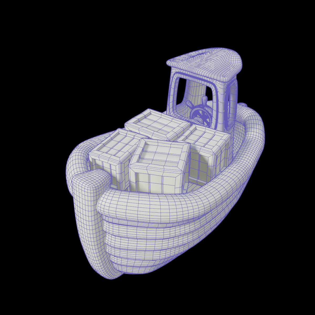 Cargo Boat - 3D Model by mg53