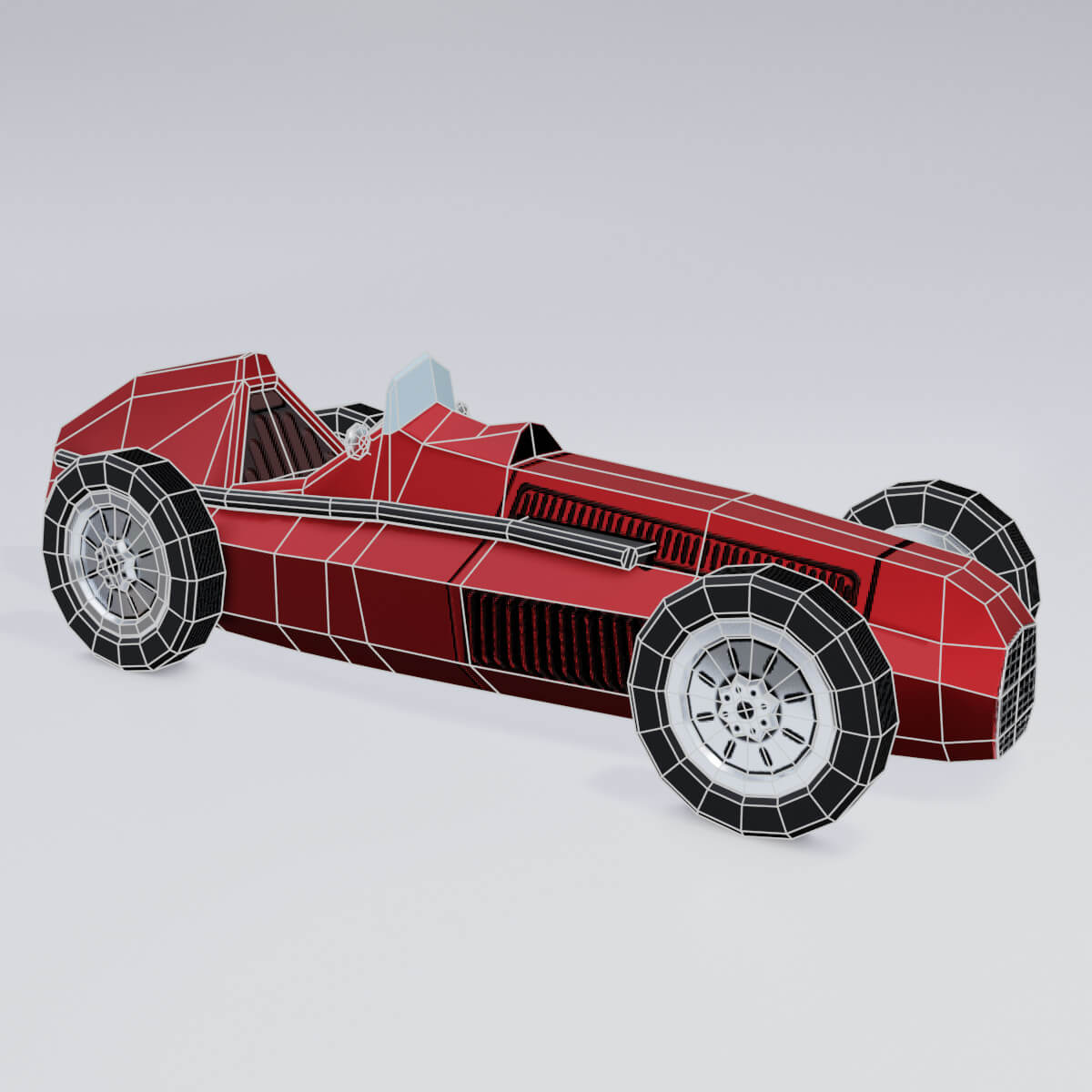 Cartoon Retro Sport Car - 3D Model by mg53