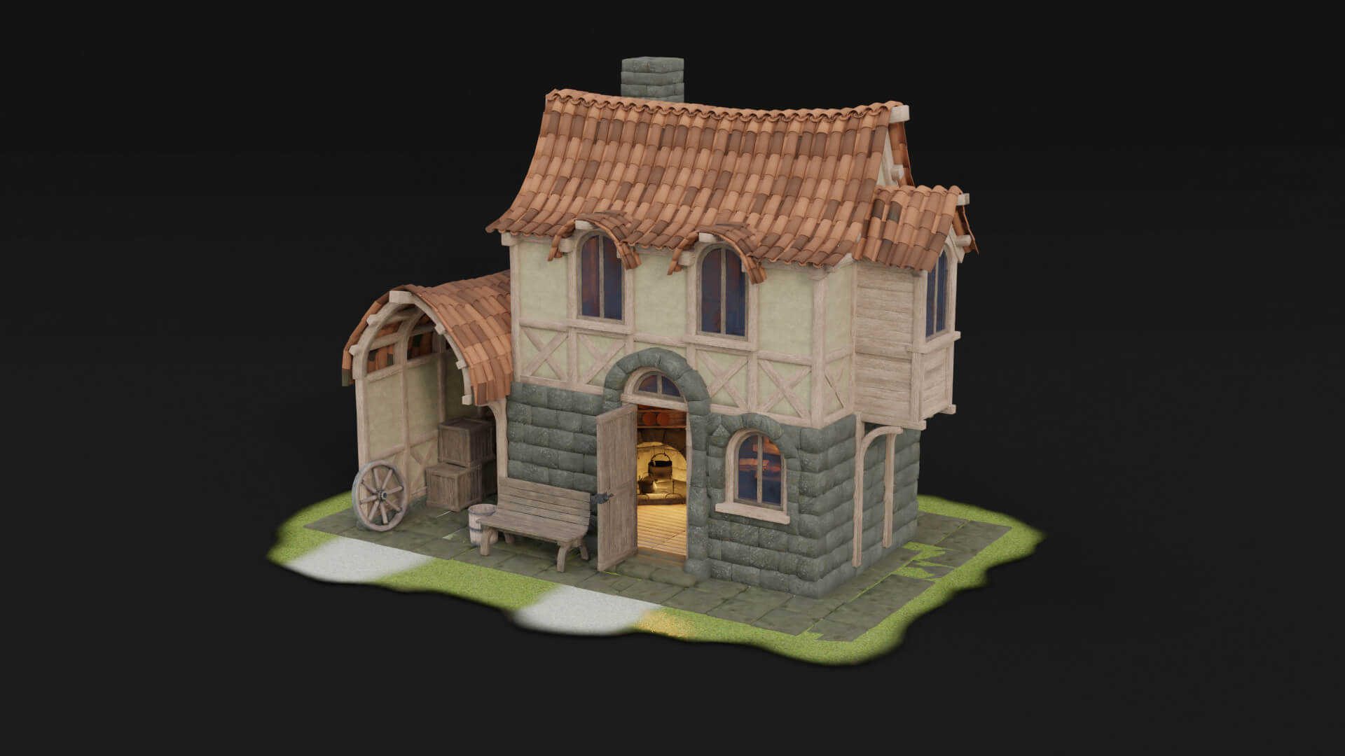 Medieval House - 3D Model by mg53