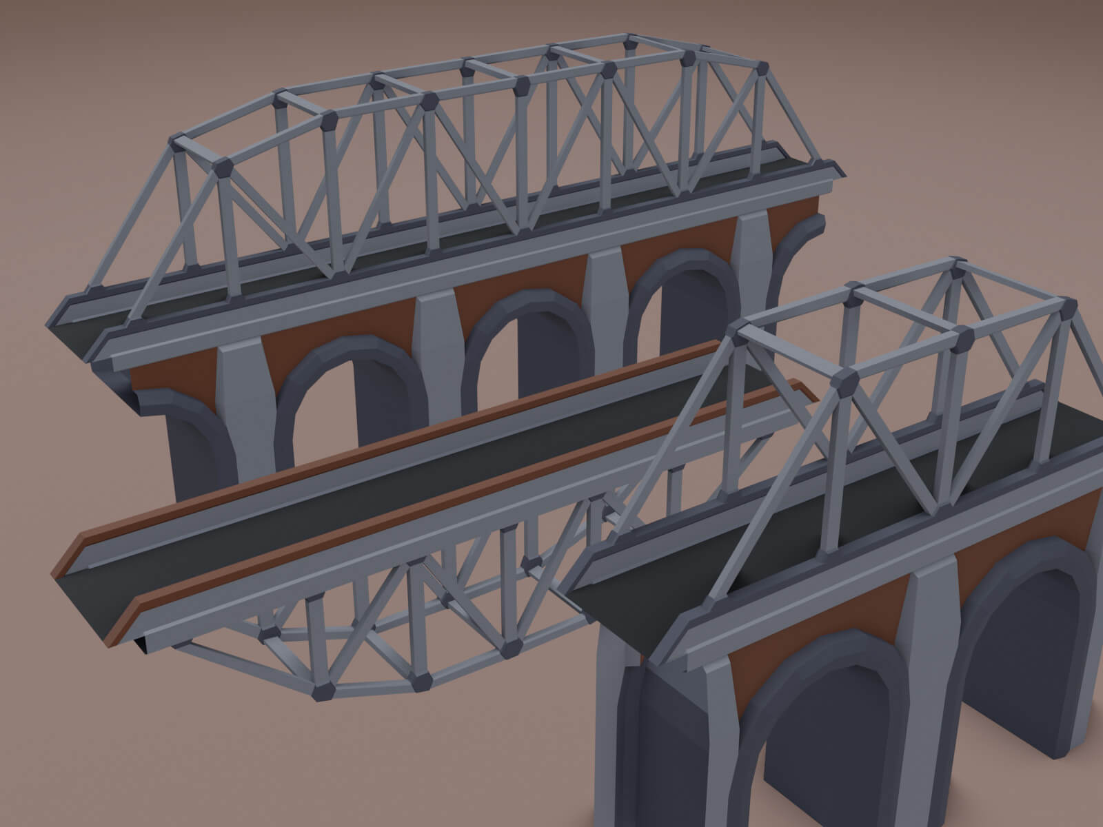 Railroad Bridges Kit - 3D Model by mg53