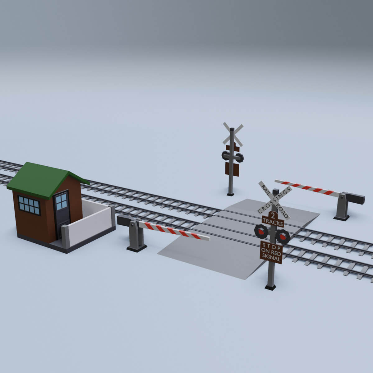 Railroad Crossing - 3D Model by mg53