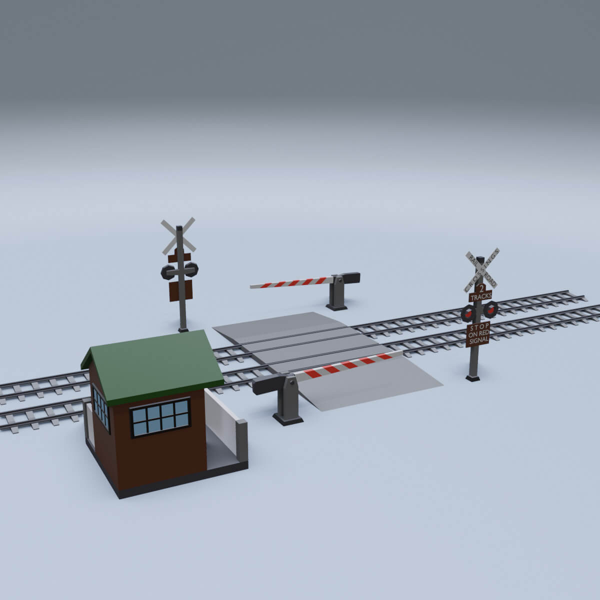 Railroad Crossing - 3D Model by mg53