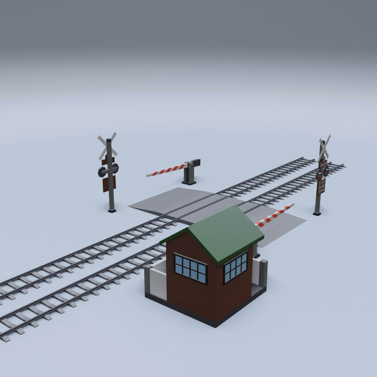 Railroad Crossing - 3D Model by mg53