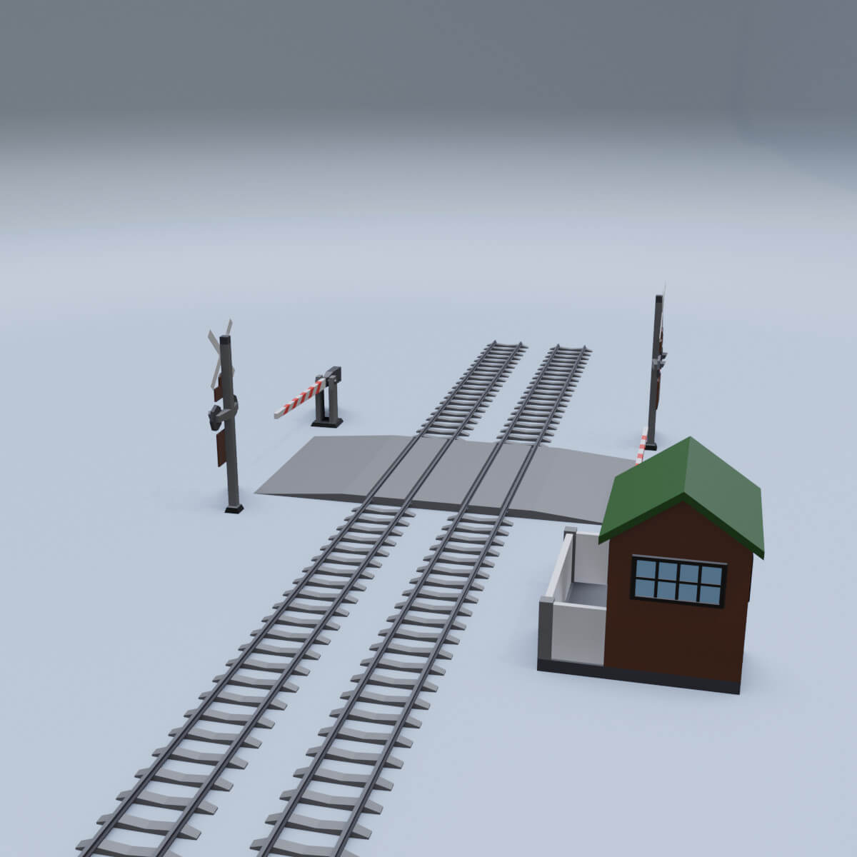 Railroad Crossing - 3D Model by mg53