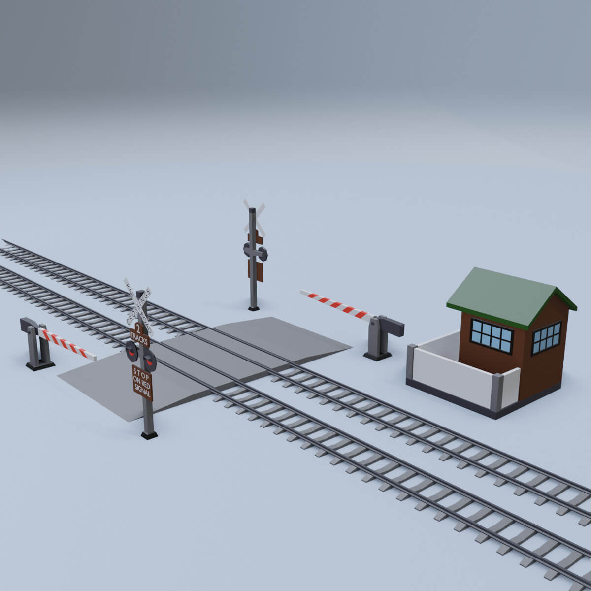 Railroad Crossing - 3D Model by mg53