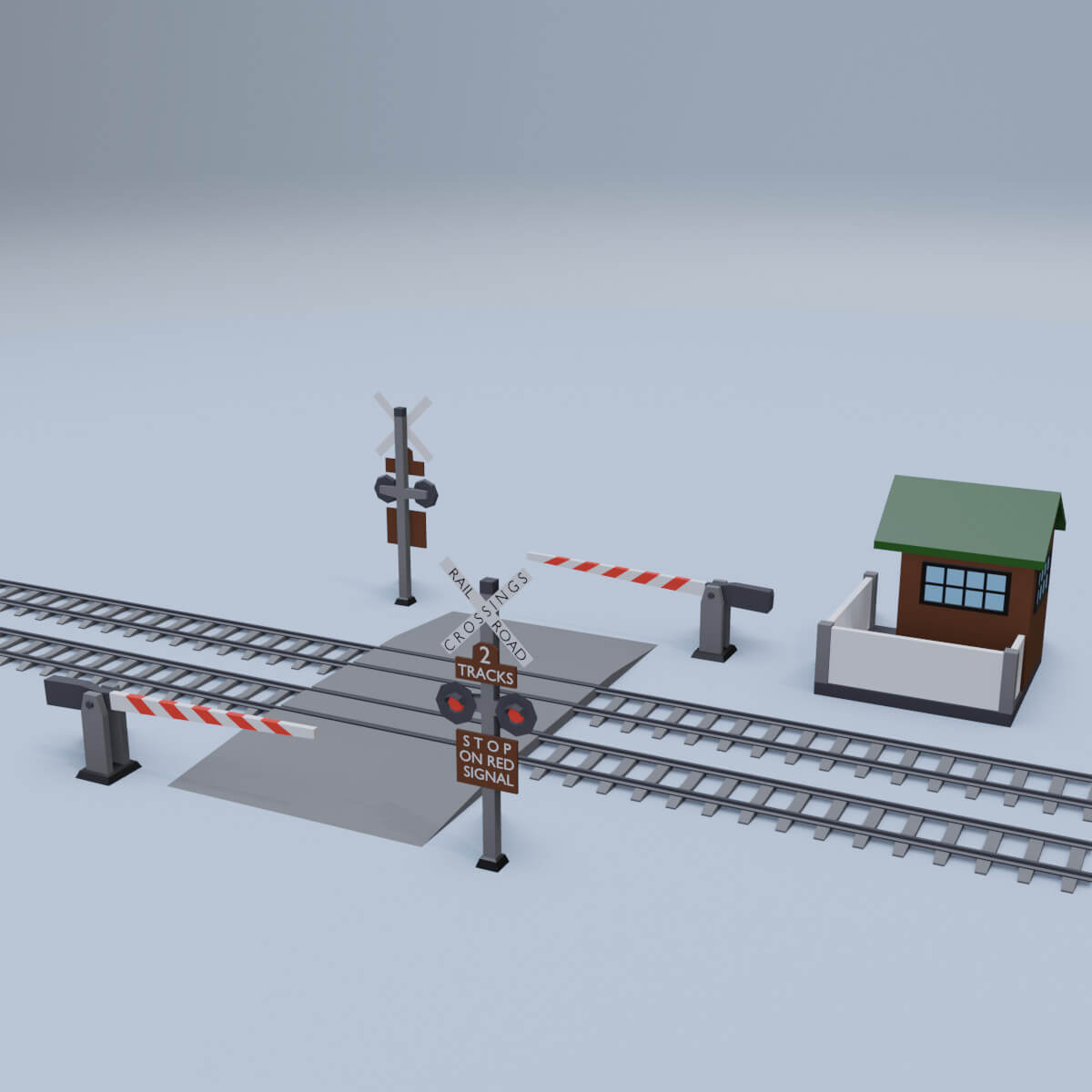 Railroad Crossing - 3D Model by mg53