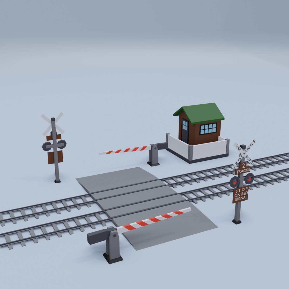 Railroad Crossing - 3D Model by mg53