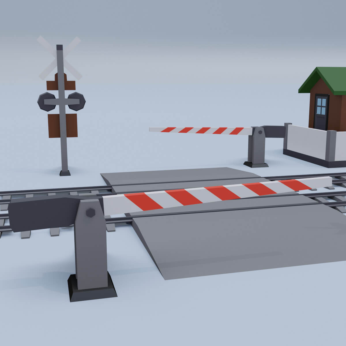 Railroad Crossing - 3D Model by mg53