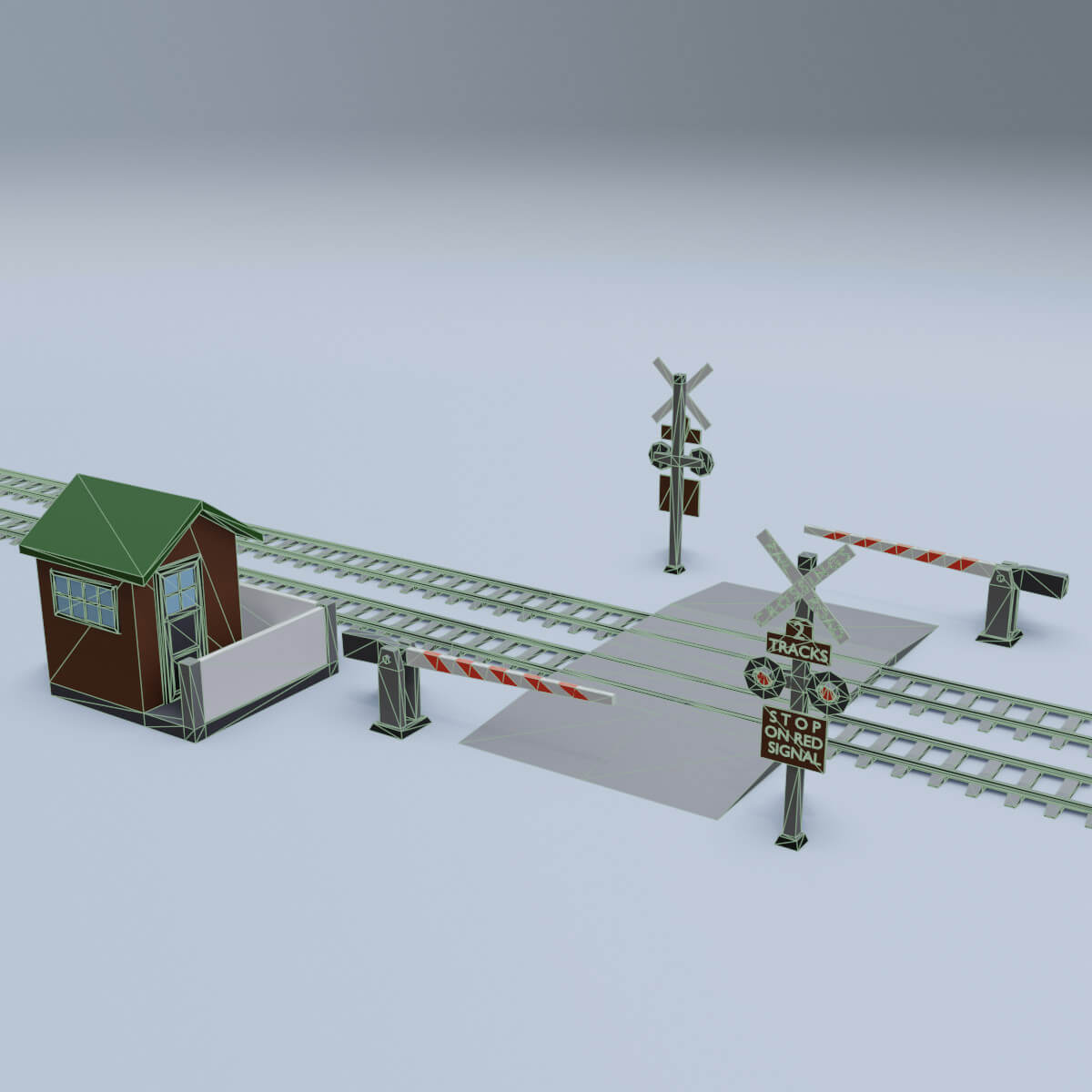 Railroad Crossing - 3D Model by mg53