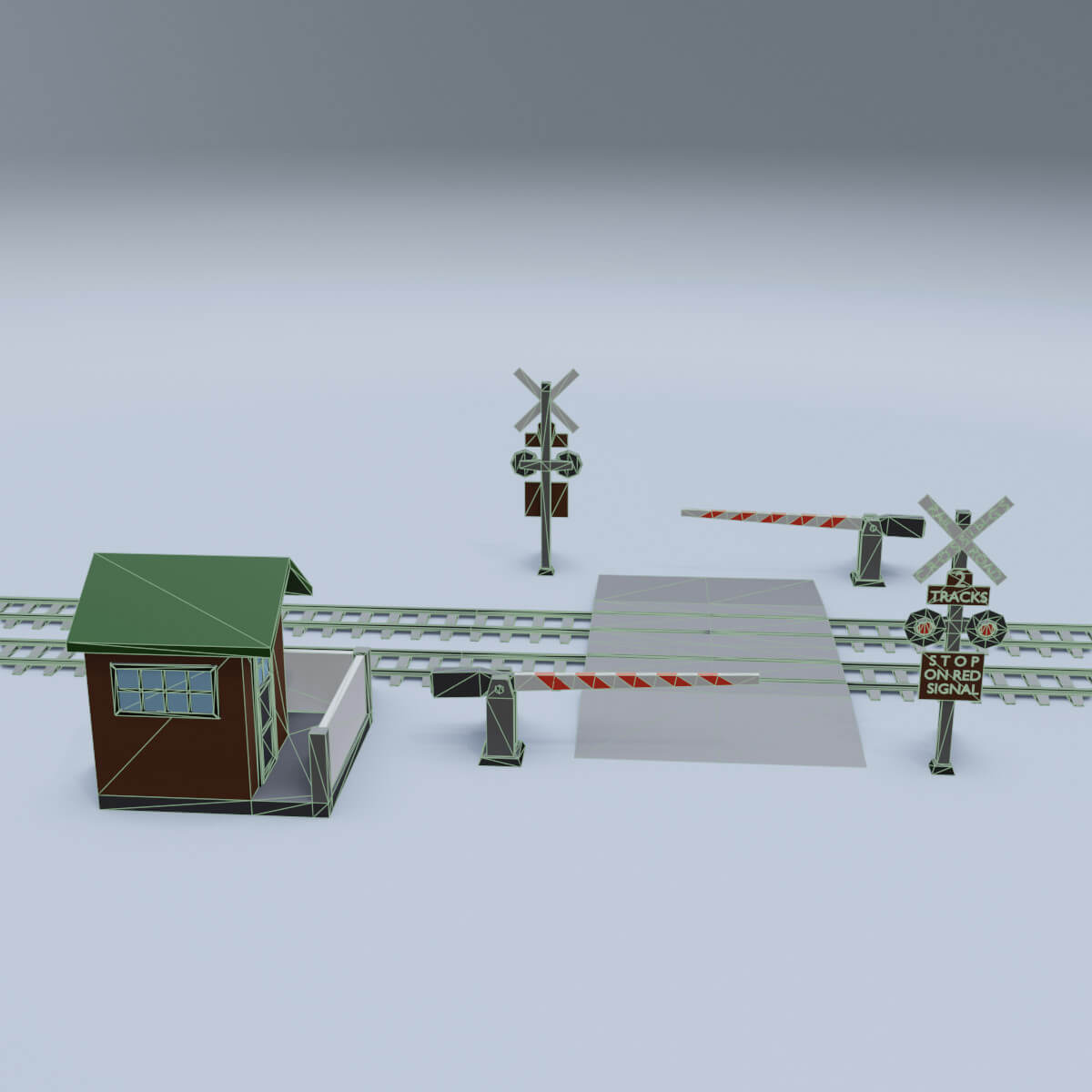 Railroad Crossing - 3D Model by mg53