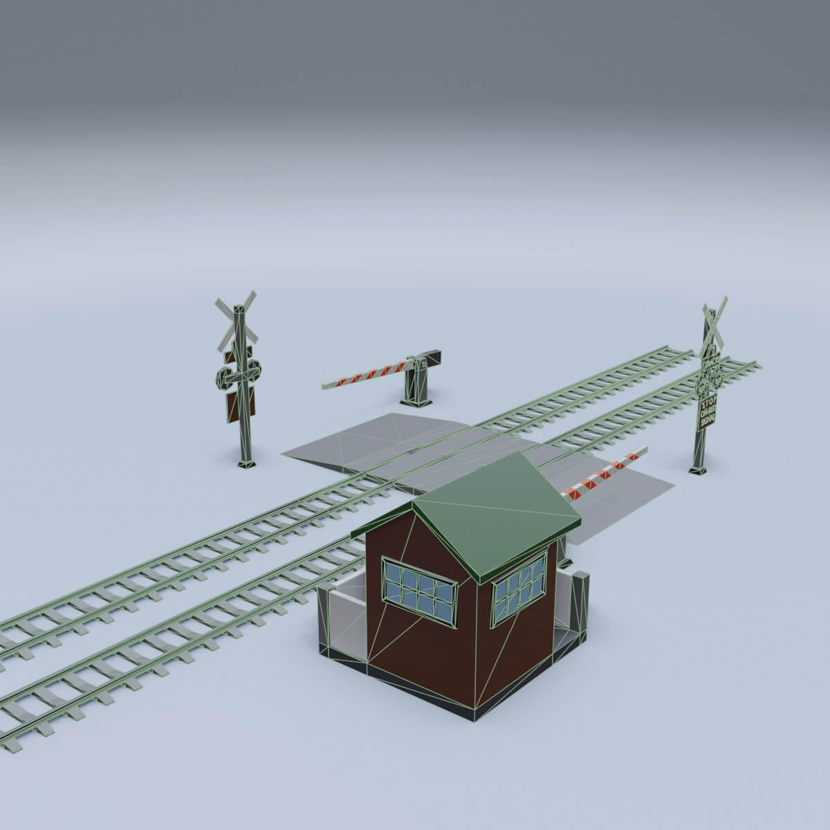 Railroad Crossing - 3D Model by mg53