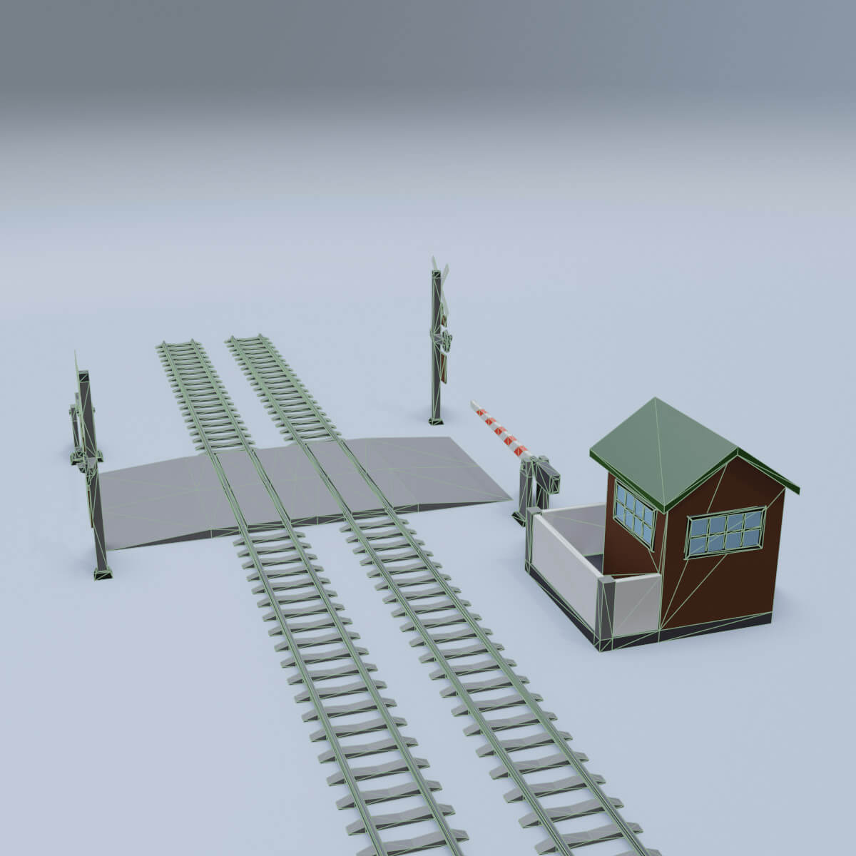 Railroad Crossing - 3D Model by mg53