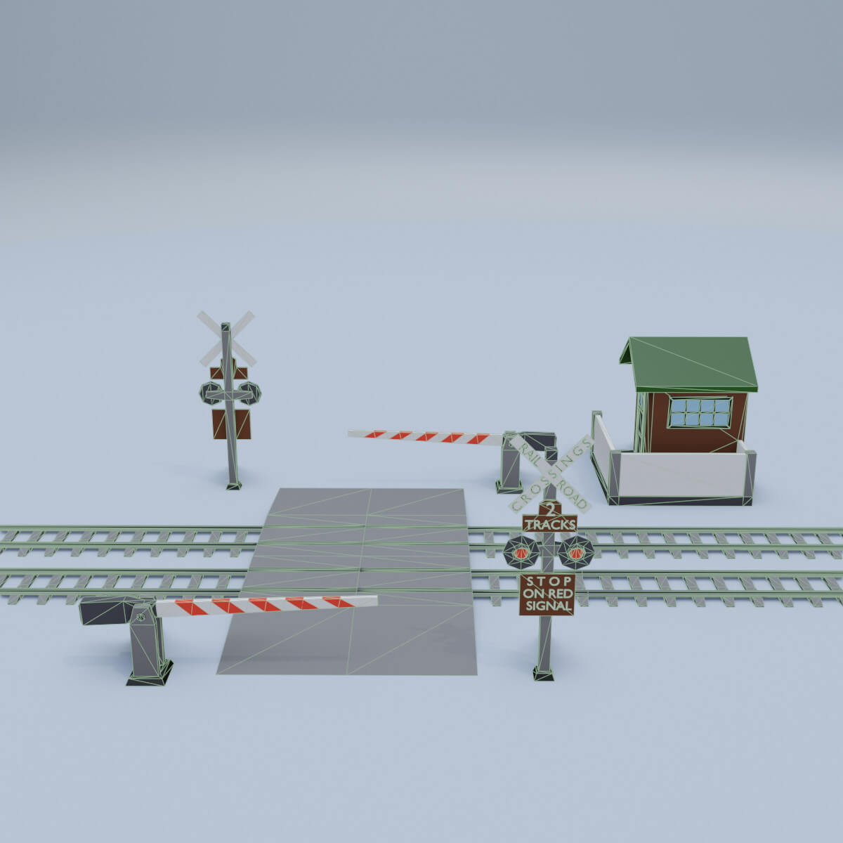 Railroad Crossing - 3D Model by mg53