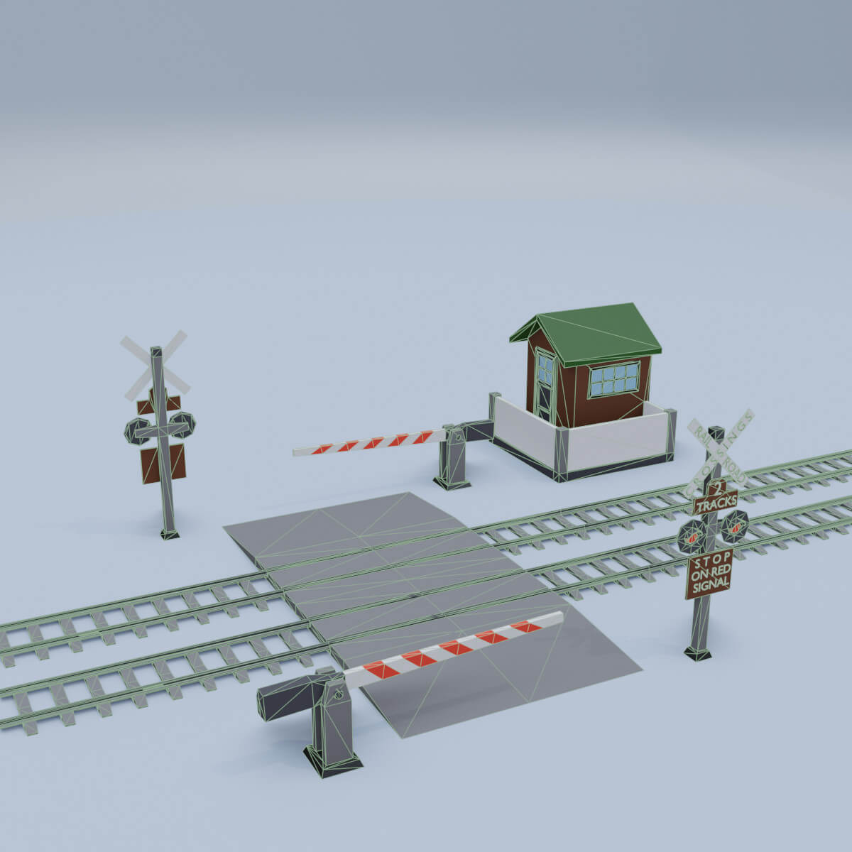 Railroad Crossing - 3D Model by mg53