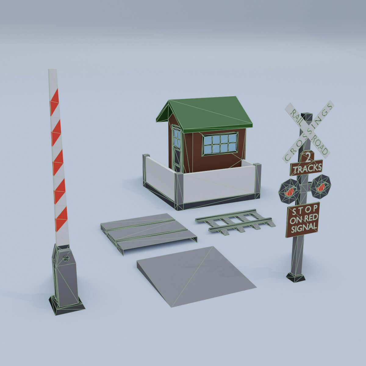 Railroad Crossing - 3D Model by mg53