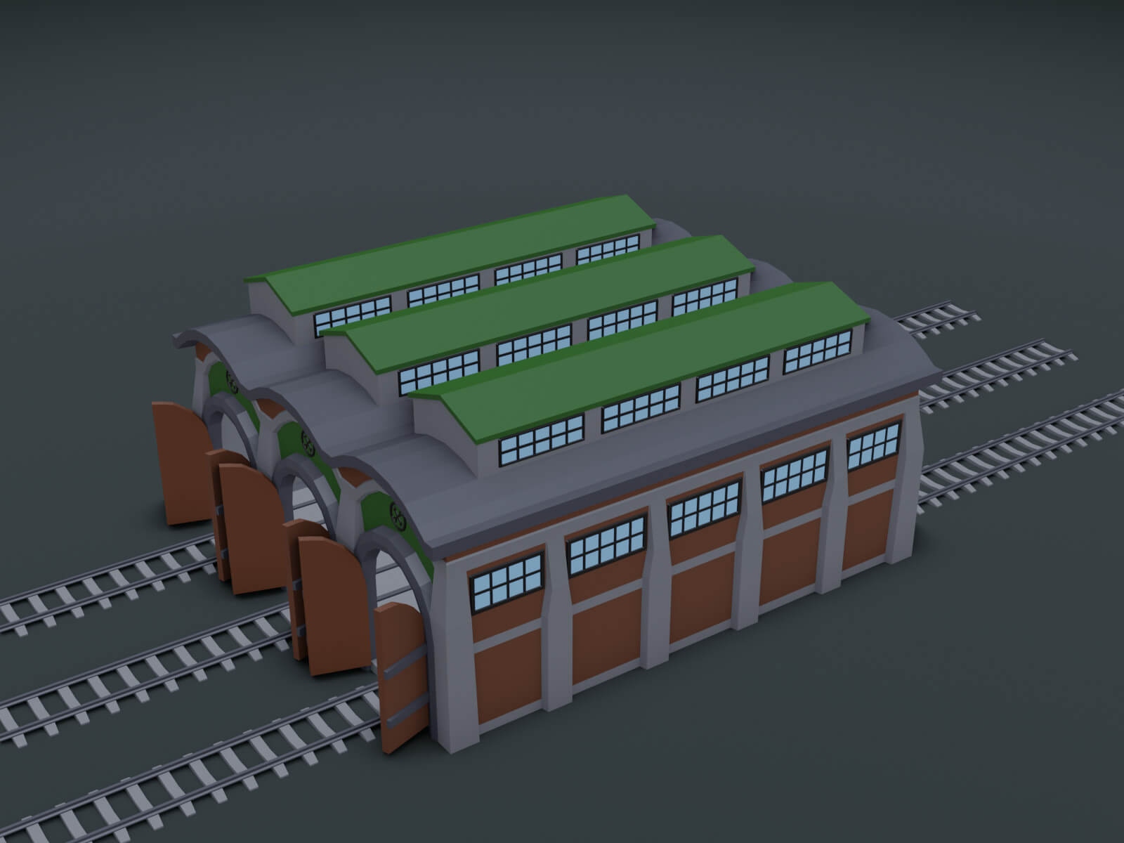 Railway Workshop - 3D Model by mg53