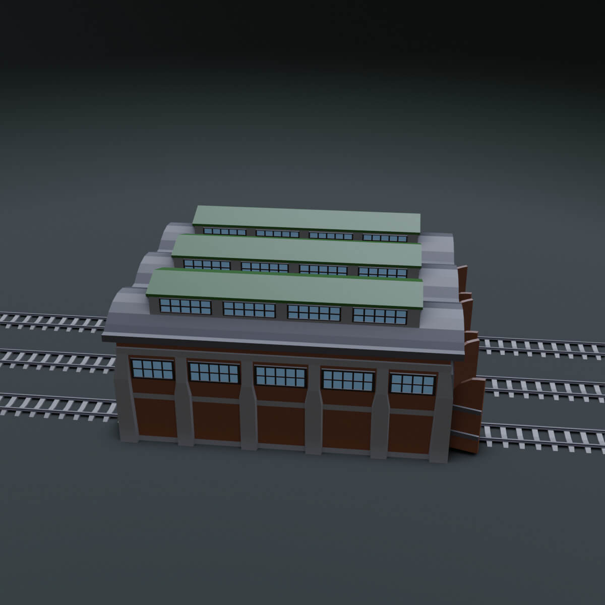 Railway Workshop - 3D Model by mg53