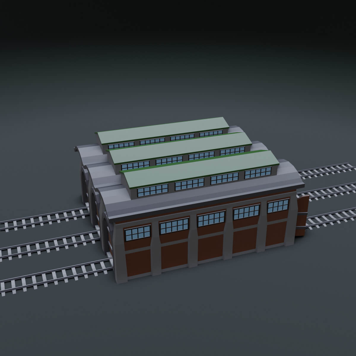 Railway Workshop - 3D Model by mg53