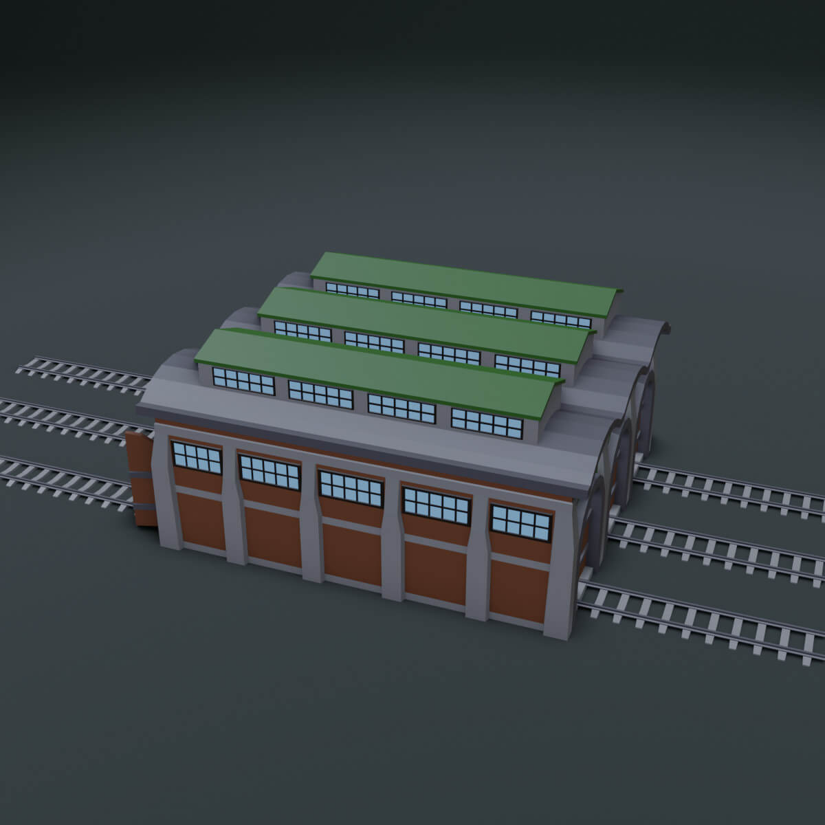 Railway Workshop - 3D Model by mg53