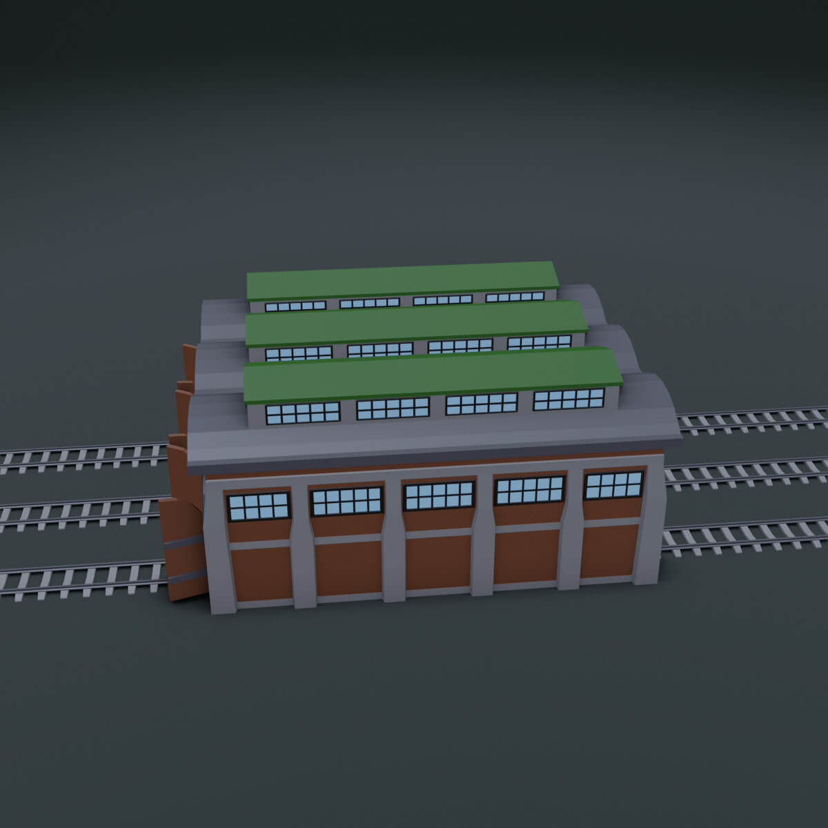 Railway Workshop - 3D Model by mg53