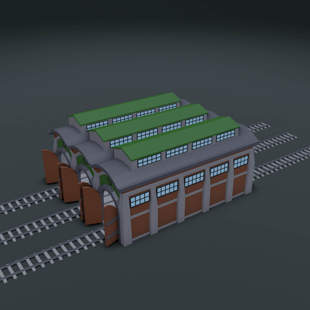 Railway Workshop - 3D Model by mg53