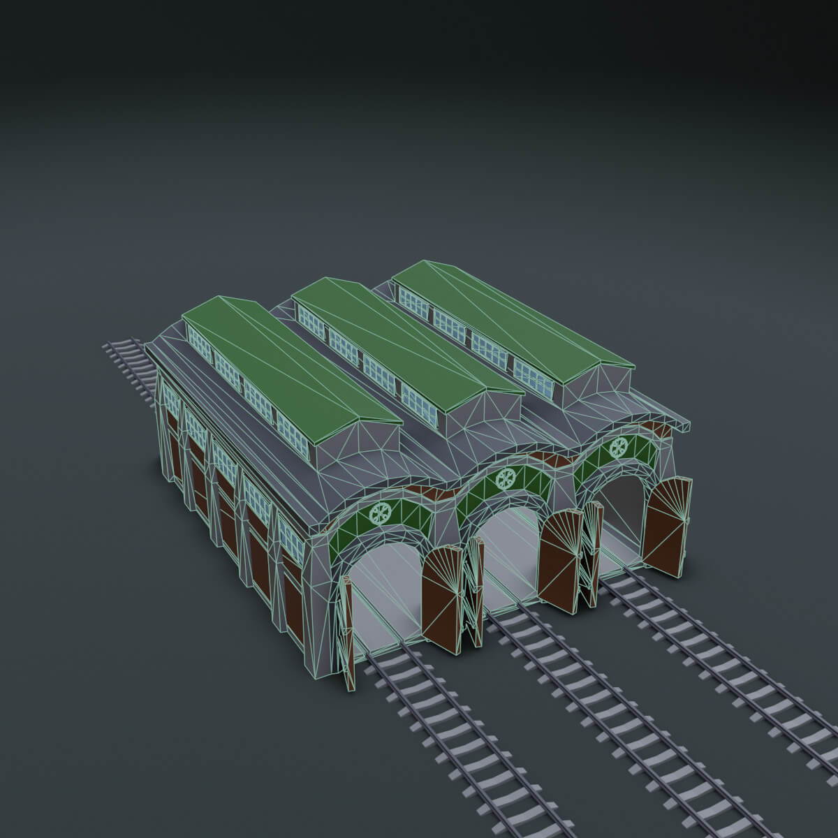 Railway Workshop - 3D Model by mg53